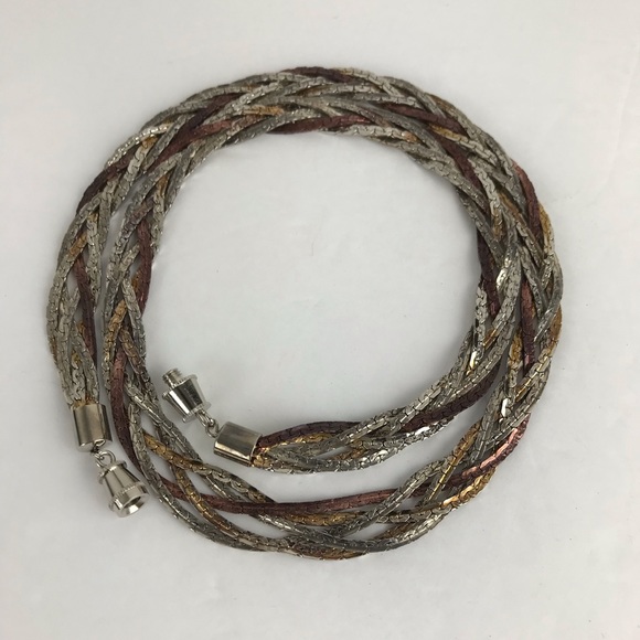 Vintage | Jewelry | Vintage 8s Braided Flat Link Chain Necklace | Poshmark